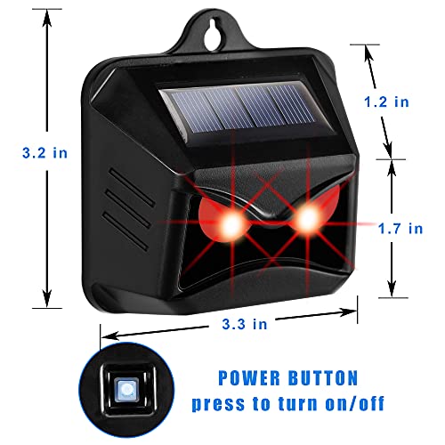 Triumpeek Animal Repeller, Solar Powered Predator Eye Nighttime Animal Deterrent Devices with Red LED Lights, Night Guard Animal Repellent Scares Coyote Skunk Raccoon Deer Away from Yard Chicken Coop