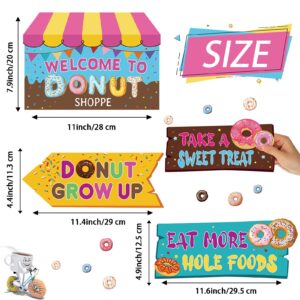 Jetec 20 Pieces Donut Party Directional Signs Donut Welcome Sign Donut Party Yard Sign Outdoor Lawn Decoration for Donut Party Decoration Supplies