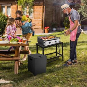 CAMPLUX Propane Tank Cover Table, 20 LB Propane Tank Storage Box, Outdoor Tank Hideway Table for Propane Fire Pit and Gas Griddle Black