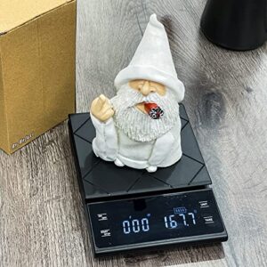 Hefaxi Funny Garden Gnome Statue,Middle Finger Smoking Wizard Gnome,Cool Old Man with White Beard,6.3inch Naughty Garden Sculpture Decoration