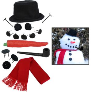 evelots snowman decorating kit-16 pieces-durable/reusable-entire family fun-sturdy prongs-outdoor build a snowman kit