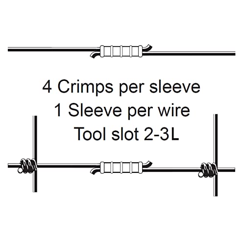 FenceMate Aluminum Alloy Crimp Loop Sleeves #2-3 Long to Splice & Join Metallic Wires or Wire Ropes, Tempered, Gritted with Super Holding Force on High Tensile Wires in Fencing & Hanging, 100pcs/Pack