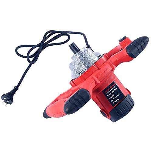 YaeKoo 1800W Handheld Electric Cement Mixer Adjustable Speed 6 Speed 110V for Mortars Concretes Grouts Hand Held Plaster Cement Mixer Stirring Tool