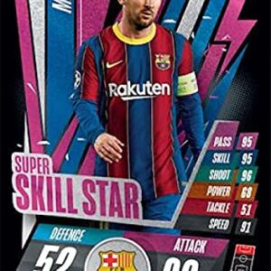 2020-21 Topps UEFA Champions League Match Attax Extra Super Skill Star #SKI11 Lionel Messi FC Barcelona Official UCL Soccer Trading Card in Raw (NM or Better) Condition