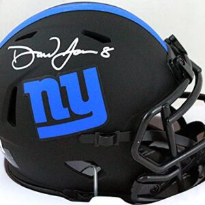 Daniel Jones Autographed New York Giants Eclipse Speed Mini Helmet- Beckett W Silver