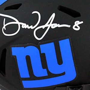 Daniel Jones Autographed New York Giants Eclipse Speed Mini Helmet- Beckett W Silver