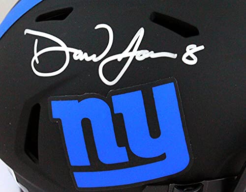 Daniel Jones Autographed New York Giants Eclipse Speed Mini Helmet- Beckett W Silver