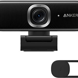 Anker PowerConf C300 Smart Full HD Webcam, AI-Powered Framing & Autofocus, 1080p Webcam with Noise-Cancelling Microphones, Adjustable FoV, HDR, 60 FPS, Low-Light Correction, Zoom Certified (Renewed)