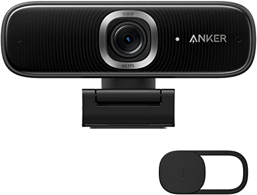 Anker PowerConf C300 Smart Full HD Webcam, AI-Powered Framing & Autofocus, 1080p Webcam with Noise-Cancelling Microphones, Adjustable FoV, HDR, 60 FPS, Low-Light Correction, Zoom Certified (Renewed)