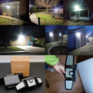 Solar Lights, Solar Motion Sensor Light Super Bright Outdoor 128 LED Security Lighting White, 2PK