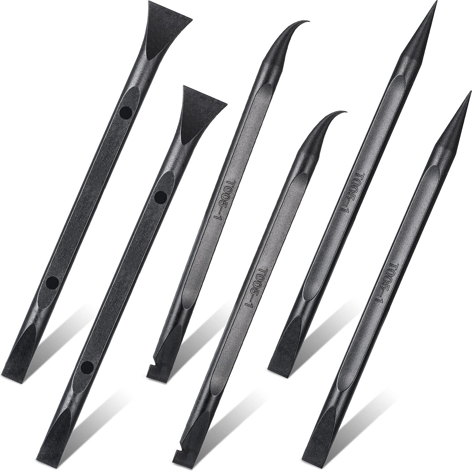 Honoson 6 Pcs Plastic Scraper Cleaning Tool Carbon Fiber Lottery Ticket Scratcher Tool Multi Purpose Stiff Scraper Pen Shaped Scraper for Tight Spaces, Kitchen, Crevices, Food, Paint(Black)