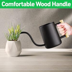 Indoor Watering Can with Long Spout - 35oz Black Watering Can for Indoor Plants - Cute Watering Can Indoor - Small Watering Can for Indoor Plants - Indoor Plant Watering Can