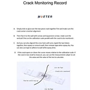 Concrete Crack Monitor, Crack Monitoring Record Standard Tell-Tale Crack Monitor for the Standard and Corner Tell-Tale (`1PC)