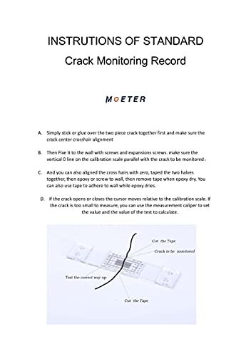 Concrete Crack Monitor, Crack Monitoring Record Standard Tell-Tale Crack Monitor for the Standard and Corner Tell-Tale (`1PC)