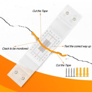 Concrete Crack Monitor, Crack Monitoring Record Standard Tell-Tale Crack Monitor for the Standard and Corner Tell-Tale (`1PC)