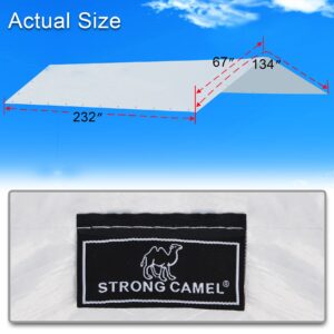 Strong Camel Carport Conopy Cover 10'x20' Replacement for Car Tent Outdoor Top Garage Shelter with Ball Bungees,Without Edge,White(Only Cover, Frame Not Included)