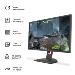 BenQ ZOWIE XL2731K 27-Inch 165Hz Gaming Monitor | 1080P | DyAc | PS5 & Xbox 120FPS Compatible | Native Fast Response TN Panel | Black eQualizer | Color Vibrance