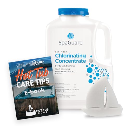 SpaGuard Chlorinating Concentrate 5lb Spa Chlorine with ScumBoat Scum Absorber & Digital Hot Tub Care Ebook