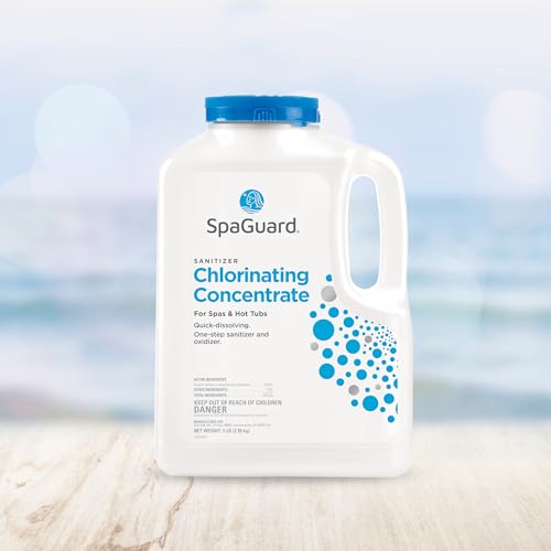 SpaGuard Chlorinating Concentrate 5lb Spa Chlorine with ScumBoat Scum Absorber & Digital Hot Tub Care Ebook