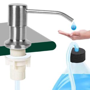 soap dispenser for kitchen sink(brushed nickel),stainless steel countertop dish soap dispenser pump with extension tube kit