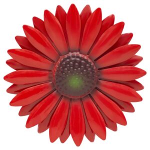 easicuti red sunflower metal flowers wall decor metal wall art decorations hanging for indoor outdoor home bathroom kitchen room bedroom living room garden patio porch 6 inch