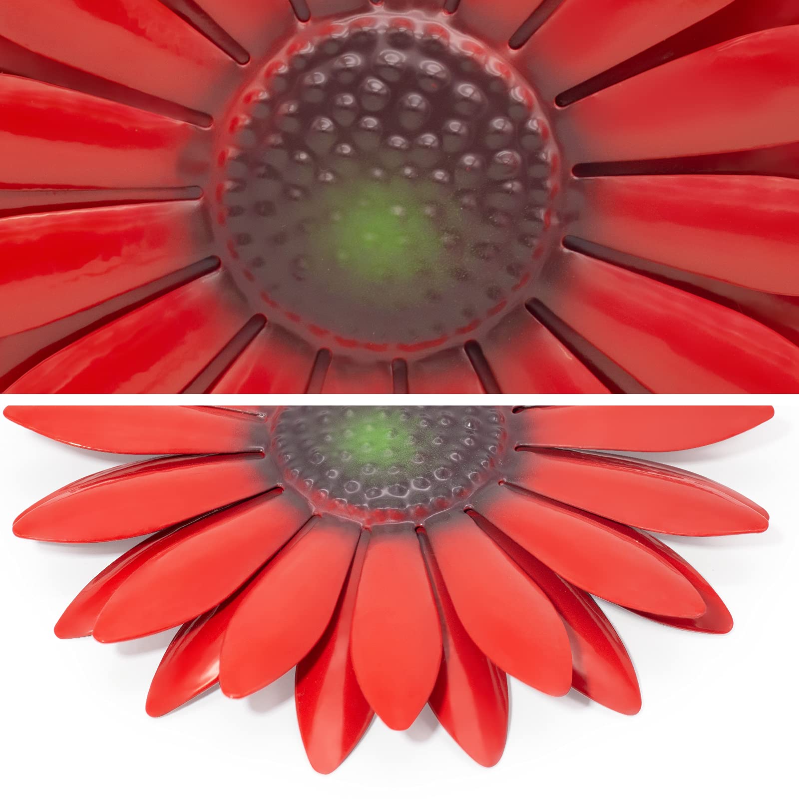 EASICUTI Red Sunflower Metal Flowers Wall Decor Metal Wall Art Decorations Hanging For Indoor Outdoor Home Bathroom Kitchen Room Bedroom Living Room Garden Patio Porch 6 Inch