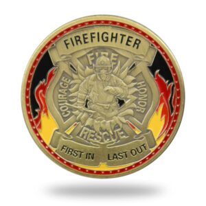 BHealthLife Firefighters Prayer Challenge Coin Fireman Rescue Department-First in Last Out