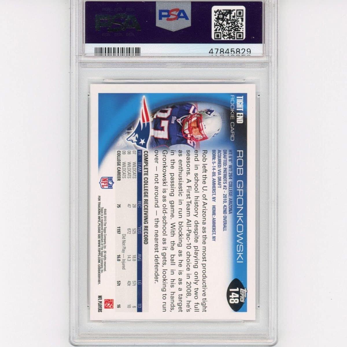 Graded 2010 Topps Rob Gronkowski #148 Rookie RC Football Card PSA 10 Gem Mint