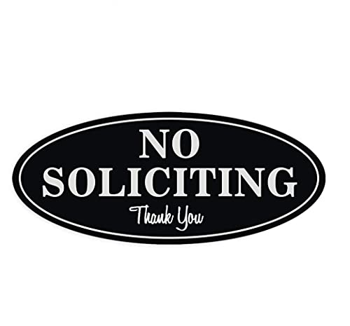 No-Soliciting Sign for House Signs for Home - Premium No Soliciting Thank You Sign for House, Durable UV and Weather Resistant 2.8" x 7", Black with White Letters (1)