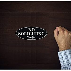 No-Soliciting Sign for House Signs for Home - Premium No Soliciting Thank You Sign for House, Durable UV and Weather Resistant 2.8" x 7", Black with White Letters (1)