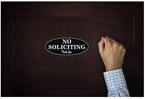 No-Soliciting Sign for House Signs for Home - Premium No Soliciting Thank You Sign for House, Durable UV and Weather Resistant 2.8" x 7", Black with White Letters (1)