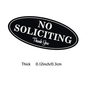 No-Soliciting Sign for House Signs for Home - Premium No Soliciting Thank You Sign for House, Durable UV and Weather Resistant 2.8" x 7", Black with White Letters (1)