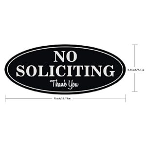 No-Soliciting Sign for House Signs for Home - Premium No Soliciting Thank You Sign for House, Durable UV and Weather Resistant 2.8" x 7", Black with White Letters (1)