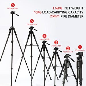 Adjustable Laser Level Tripod with 3 Direction Ball Head, Laser Level Tripod with Quick Release Plate with 1/4" Screw & 5/8'' Adapter with Bubble Level Multiusing Hook