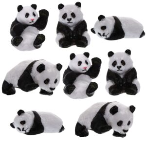 8pcs panda doll decoration animals resin statue desk topper mini model tabletop statue desktop decor decoraciones para salas de casa micro landscape decor pvc succulents container