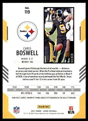 Football NFL 2021 Score #119 Chris Boswell Steelers