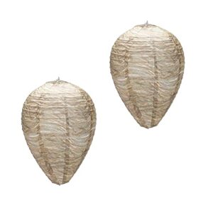 uuyyeo 2 pcs wasp nest decoy wasp nest lantern safe hanging wasp deterrent for wasps hornets yellow jackets