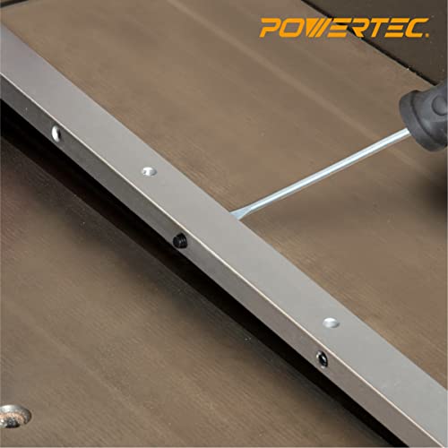 POWERTEC 71519-P2 24" Miter Bar for any Standard 3/4" x 3/8" Miter Slot, Crosscut Sled for Table Saw, Router Table, Band Saw, 2PK