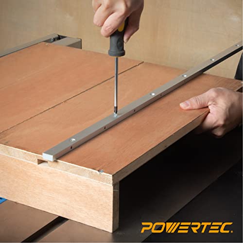 POWERTEC 71519-P2 24" Miter Bar for any Standard 3/4" x 3/8" Miter Slot, Crosscut Sled for Table Saw, Router Table, Band Saw, 2PK