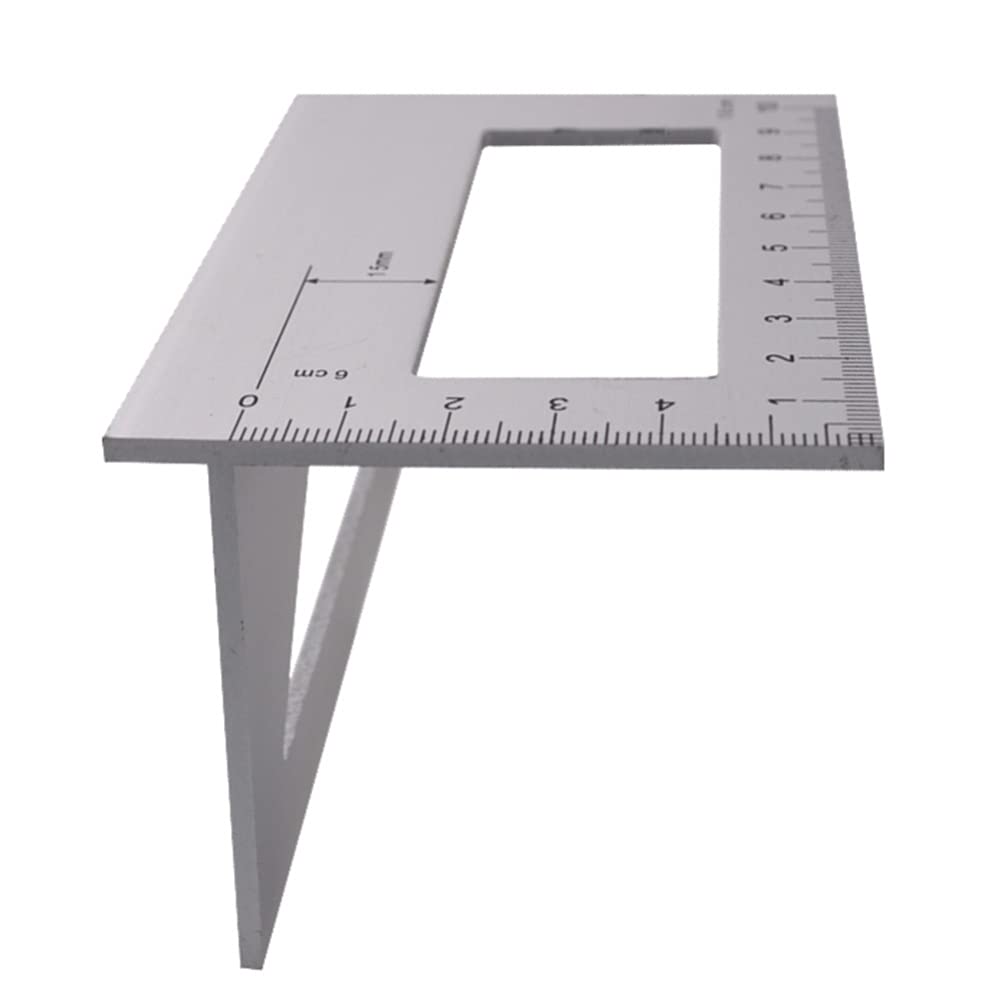 Healifty T Square Ruler Saddle Layout Square Gauge Woodworking Scribing Ruler 3D Mitre Angle 45/90 Degree Square Measuring Template Tool Aluminum Alloy Ruler for Carpenter T Square