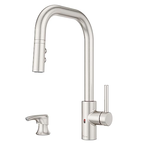 Pfister Zanna Touchless Kitchen Faucet with Pull Down Sprayer and Soap Dispenser, Single Handle, High Arc, Spot Defense Stainless Steel Finish, F529EZN3GS