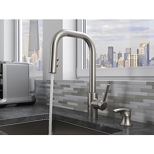 Pfister Zanna Touchless Kitchen Faucet with Pull Down Sprayer and Soap Dispenser, Single Handle, High Arc, Spot Defense Stainless Steel Finish, F529EZN3GS