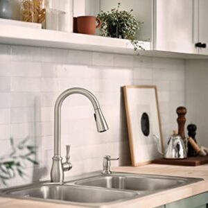 Moen Lainie Stainless Dual-Mount 22-Inch x 33-Inch Stainless Steel Kitchen Sink with Pulldown Kitchen Faucet and Soap Dispenser, All-in-One Kit, 21689