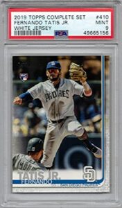 2019 topps complete set variation baseball #410 fernando tatis jr. rookie card graded psa 9 mint