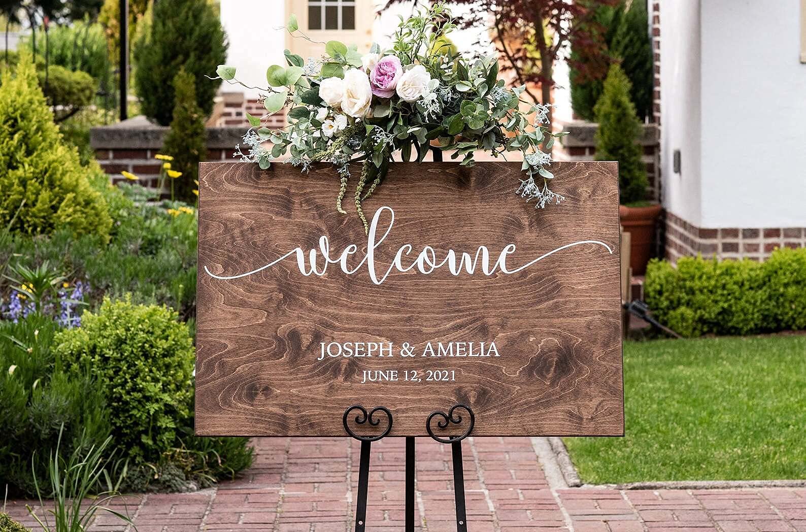 Personalized Wedding Welcome Sign - Wood Wedding Sign - Rustic Wedding Decor #PWS01