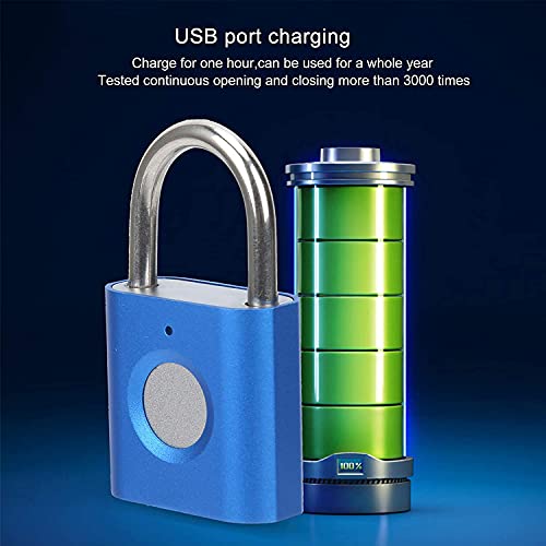 Smart Padlock Locker Lock: 2-Pack Blue & Red - Mini Fingerprint Padlock eLinkSmart Gym Lock with Colourful Metal 20 Fingerprints Keyless fits School Bag Luggage Toolbox Gym Locker