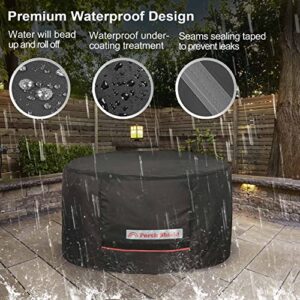 Porch Shield UV-Resistant Patio Fire Pit Cover - Waterproof Round 32 inch Outdoor Fire Bowl Cover, Black