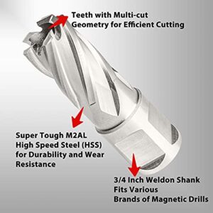 S&F STEAD & FAST Annular Cutter, 11/16" Cutting Diameter x 1" Depth of Cut for Magnetic Drill Press, Mag Drill Bit with Pilot Pin