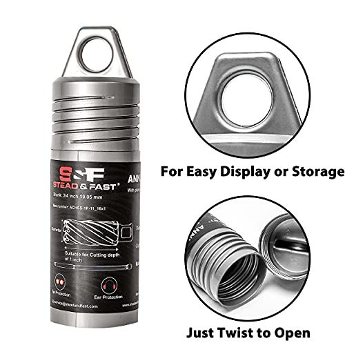 S&F STEAD & FAST Annular Cutter, 11/16" Cutting Diameter x 1" Depth of Cut for Magnetic Drill Press, Mag Drill Bit with Pilot Pin