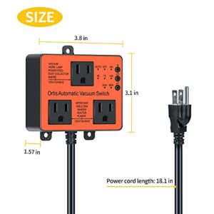 Automatic Vacuum Switch, Ortis Dust Control Autoswitch for More Power Tools, Delay Vacuum On/Off to Prevent Circuit Overload and Tripping, Adjustable Actuation Threshold